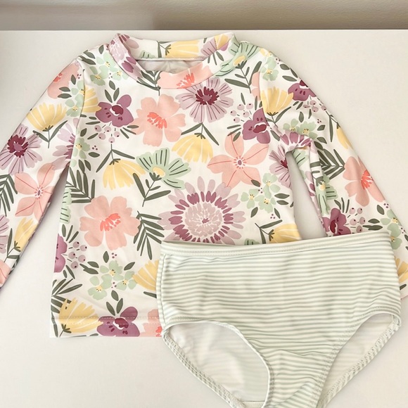 Carter's | Swim | Carters Floral Rash Guard Swimsuit | Poshmark